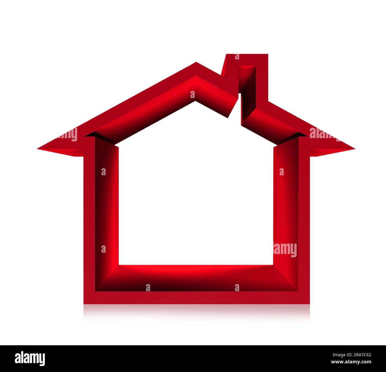 3d render red house on white background Stock Photo - Alamy