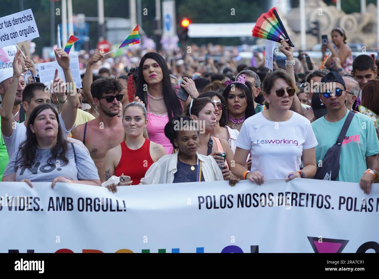 Madrid, Spain. 01st July, 2023. Madrid Spain: Unified demonstration on ...