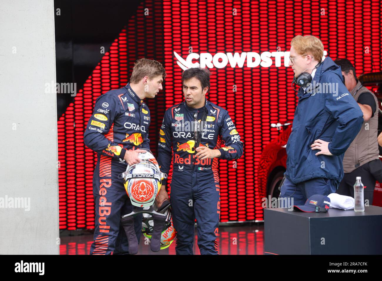 Max Verstappen (NED) Redbull Racing RB19 and Sergio Perez (MEX) Redbull ...