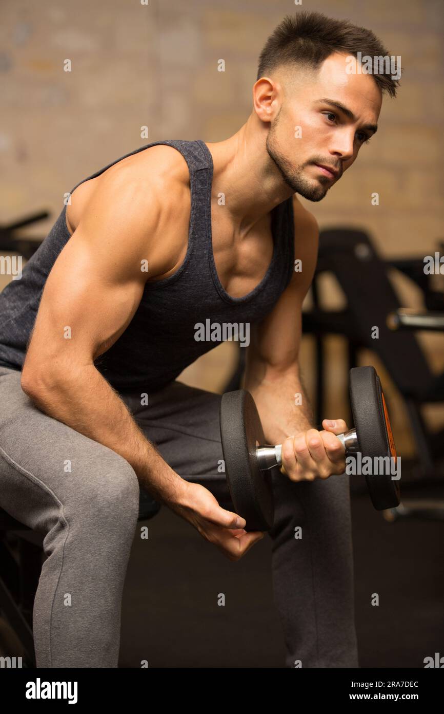 Concentrated powerful young athlete hi-res stock photography and images ...
