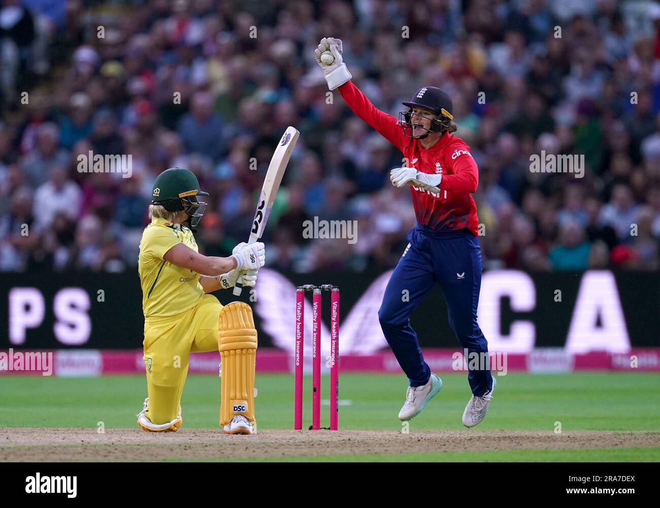 England's Amy Jones celebrates catching out Australia's Ashleigh ...