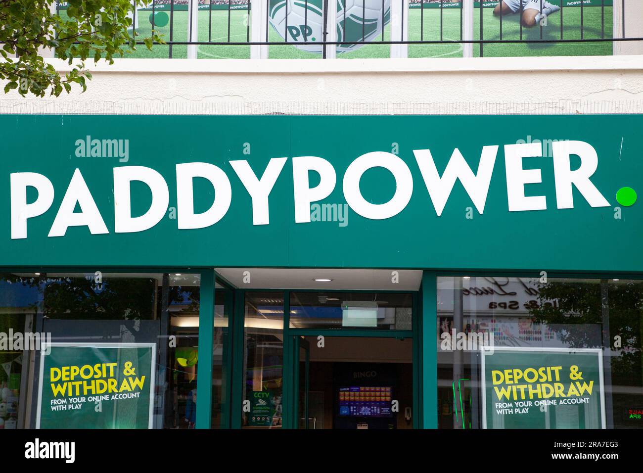 Paddy Power sign on a shop in Weston Super Mare Stock Photo - Alamy