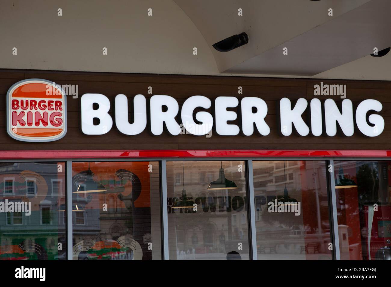 Burger King sign on a location in Weston Super Mare Stock Photo - Alamy