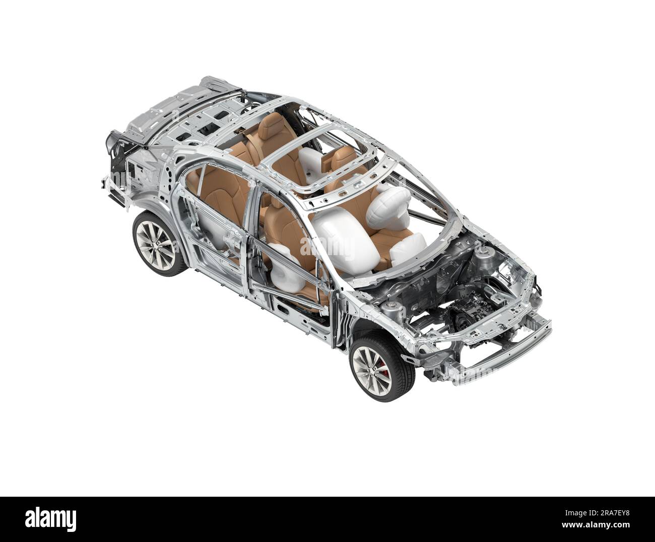 Details of the car body on a white background. 3d render Stock Photo ...