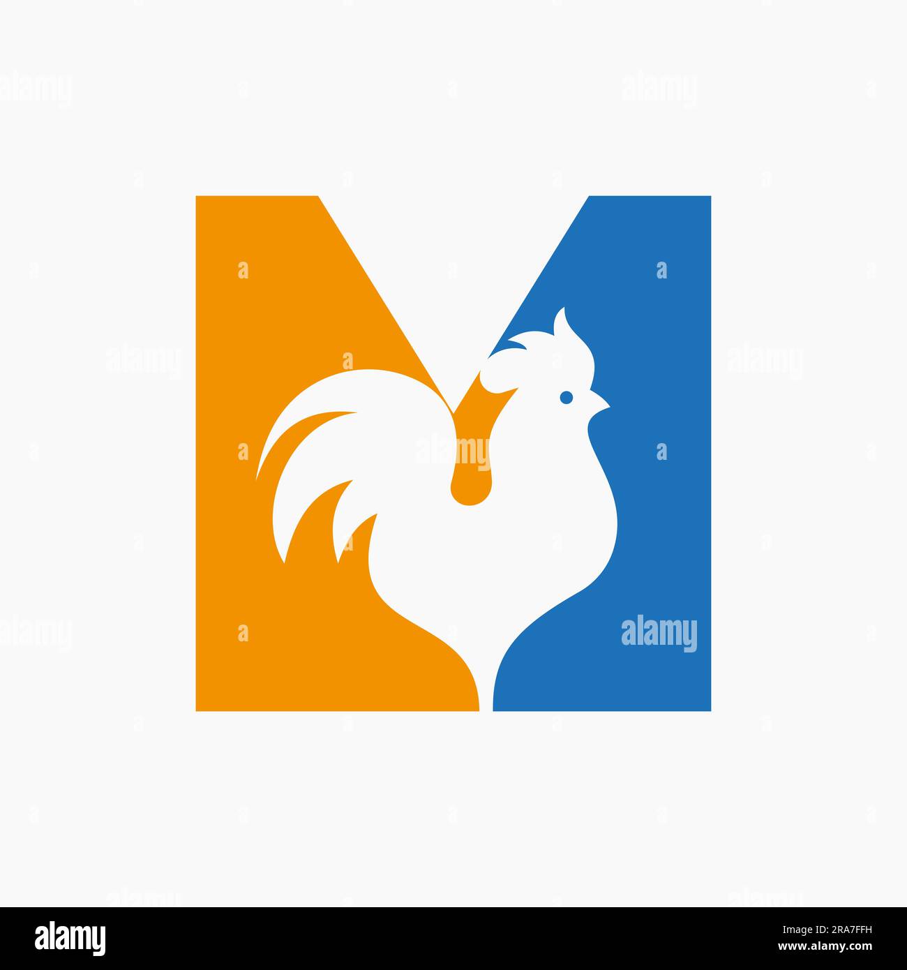 Letter M Poultry Logo With Hen Symbol. Chicken Logo, Rooster Sigh ...