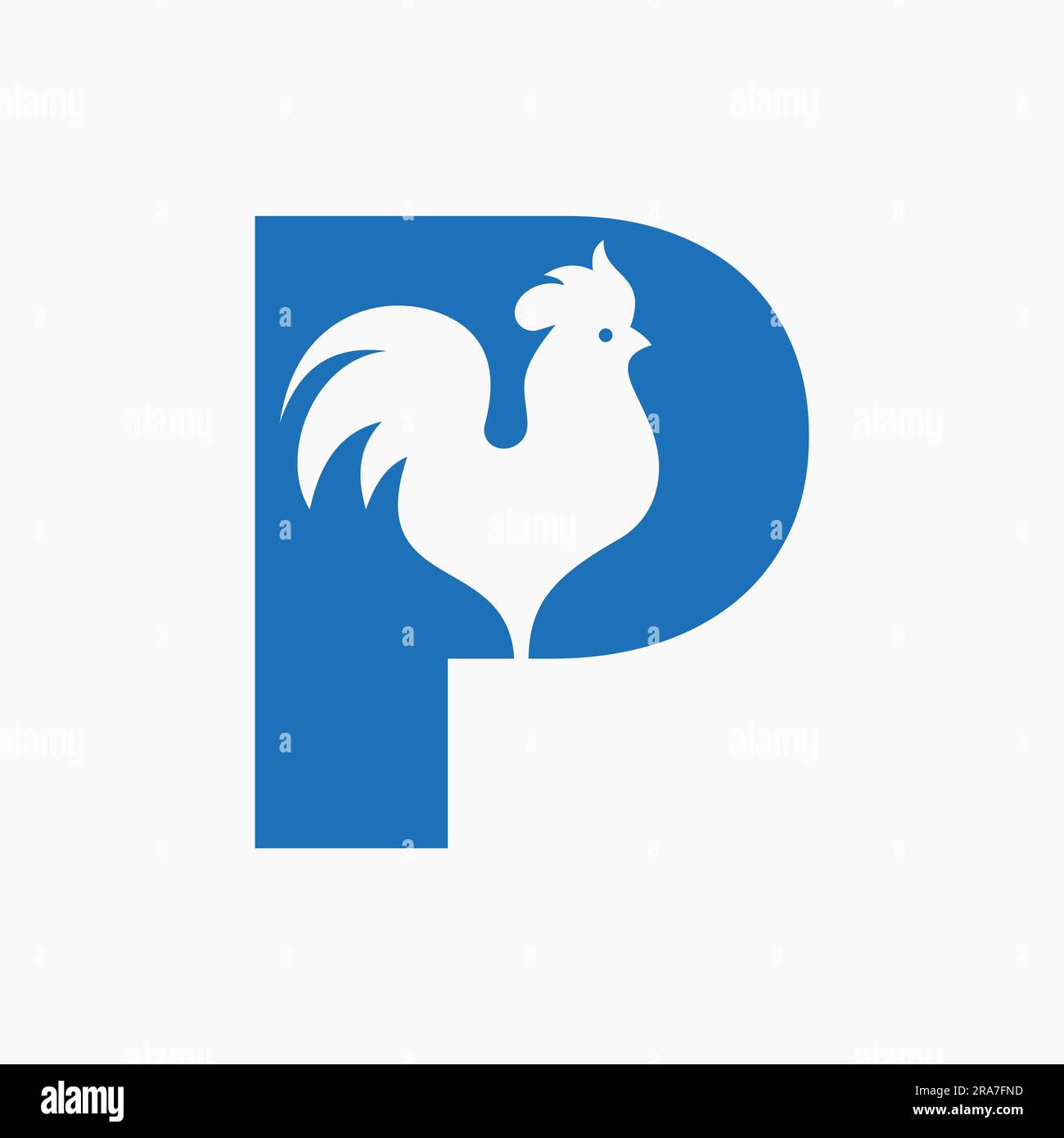 Letter P Poultry Logo With Hen Symbol. Chicken Logo, Rooster Sigh ...