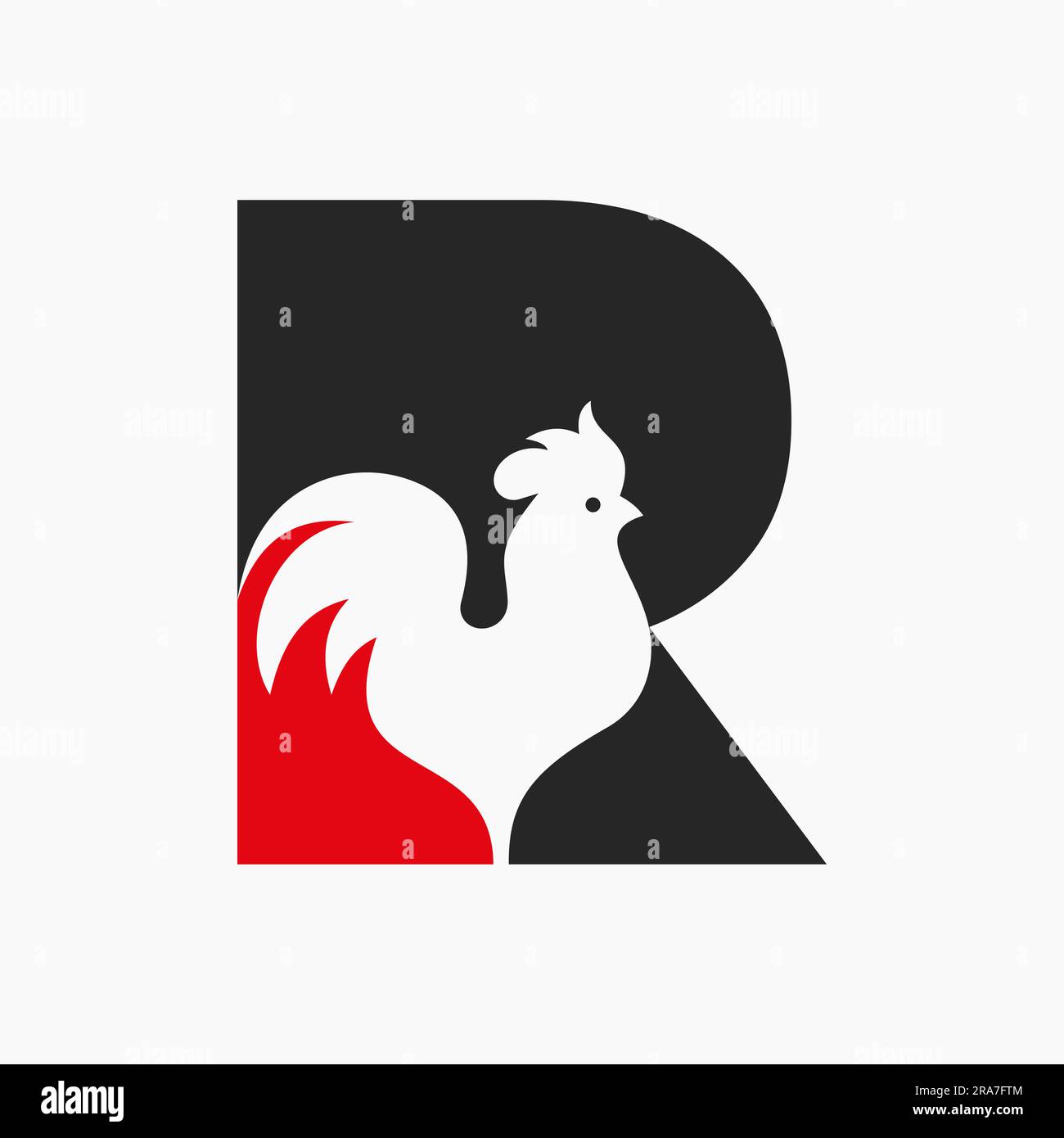 Letter R Poultry Logo With Hen Symbol. Chicken Logo, Rooster Sigh ...