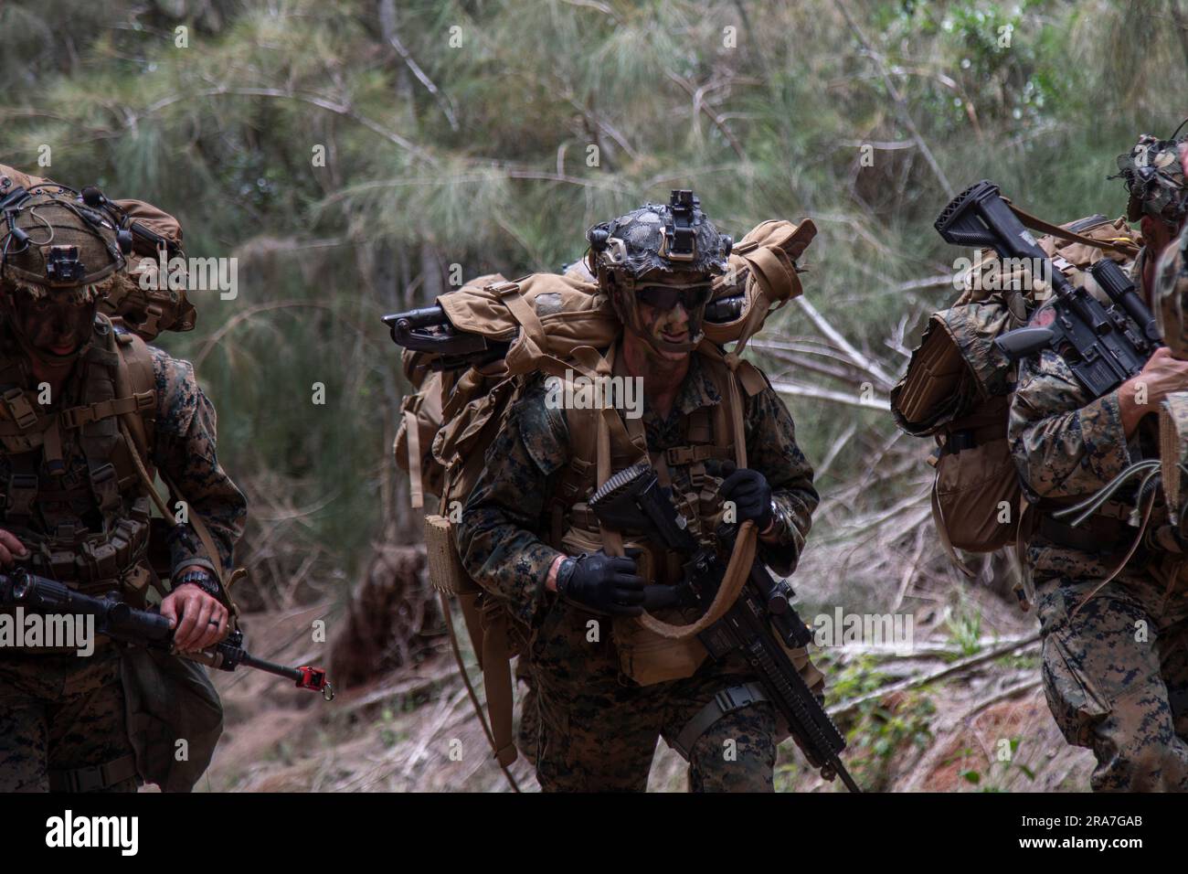 A U.S. Marine with Advanced Infantry Training Battalion, School of ...