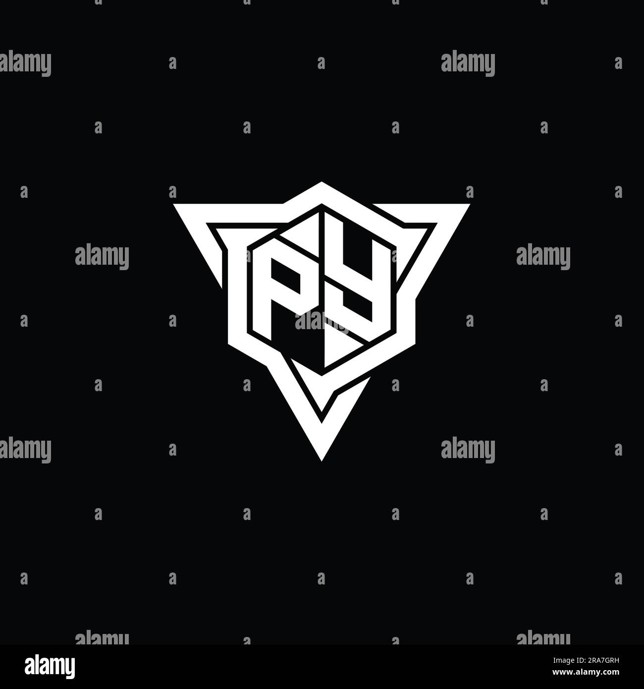 PY Letter Logo monogram hexagon shape with triangle outline sharp slice ... PY Letter Logo monogram hexagon shape with triangle outline sharp slice ...