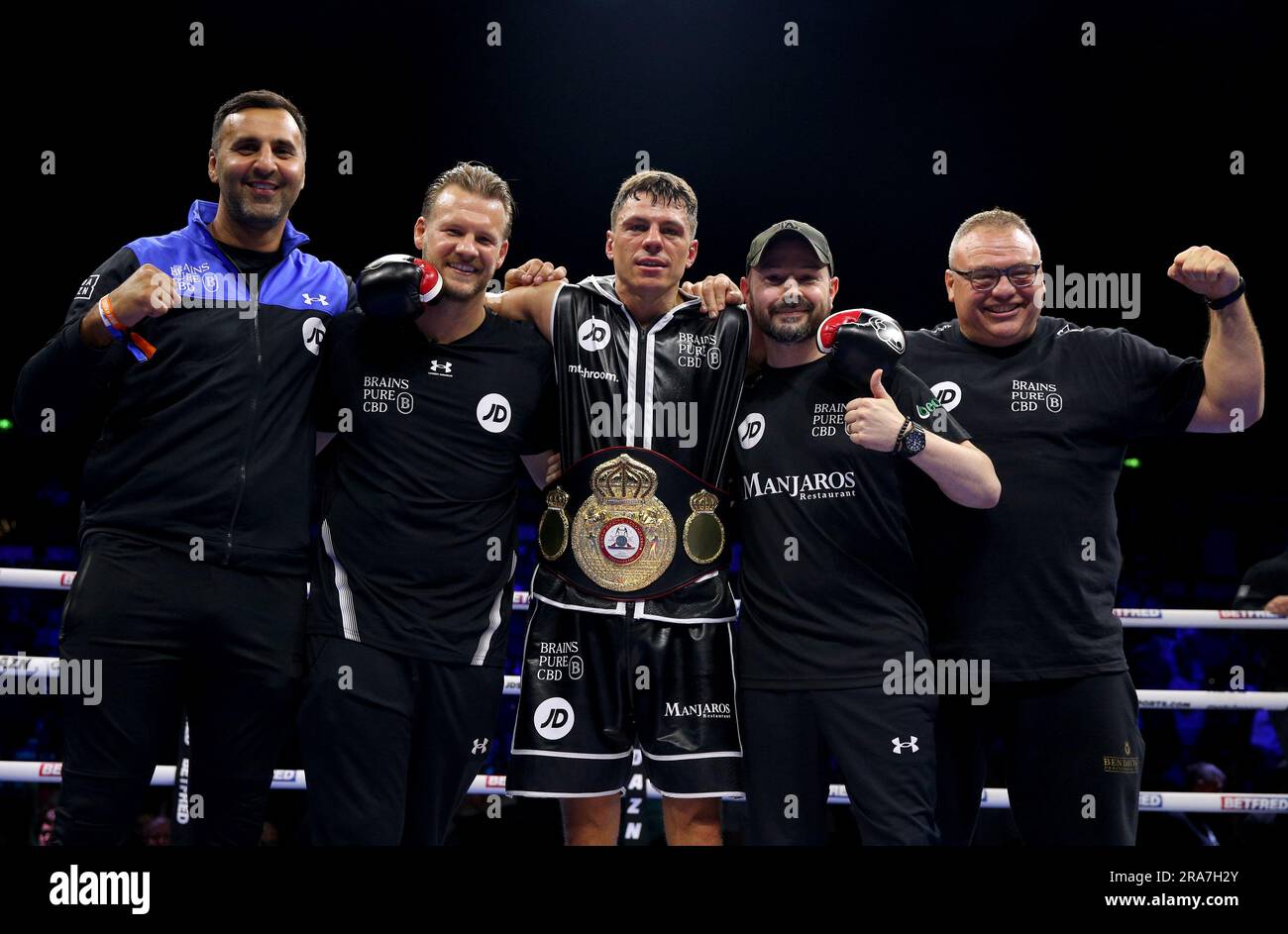 Pat McCormack celebrates victory against Tony Dixon in action during ...