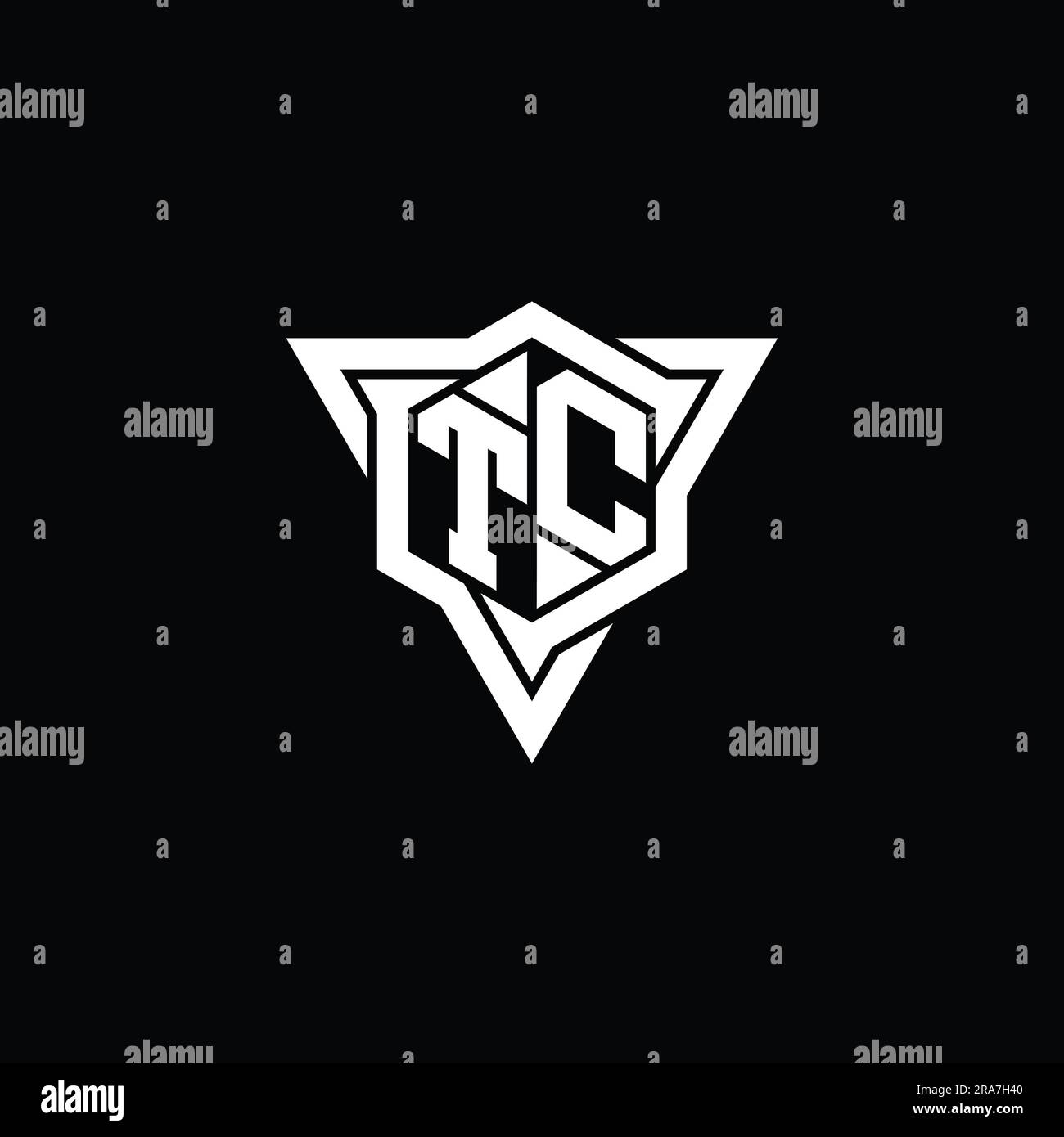 TC Letter Logo monogram hexagon shape with triangle outline sharp slice ... TC Letter Logo monogram hexagon shape with triangle outline sharp slice ...