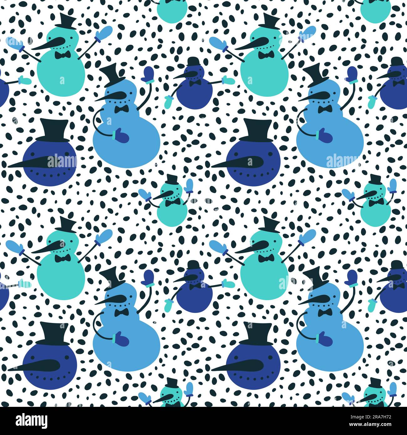 Christmas ice cartoon seamless snowman pattern for new year wrapping ...