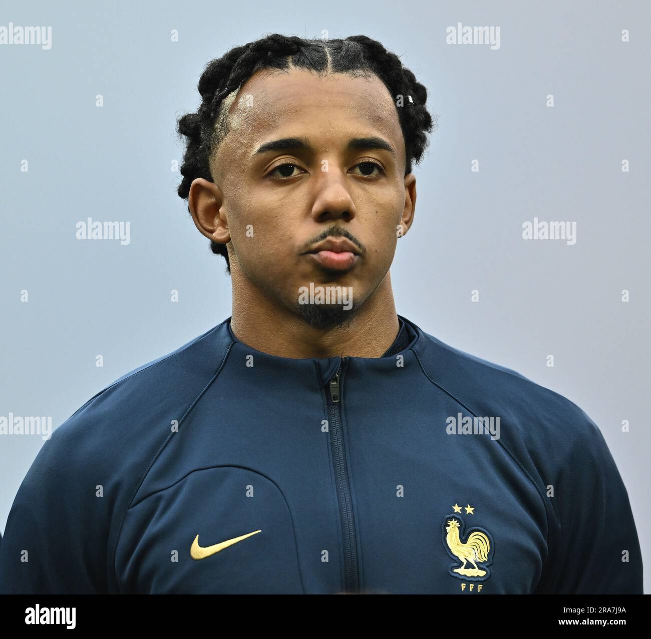 PARIS, FRANCE - JUNE 19: Head shot, Jules Kounde of France during the ...