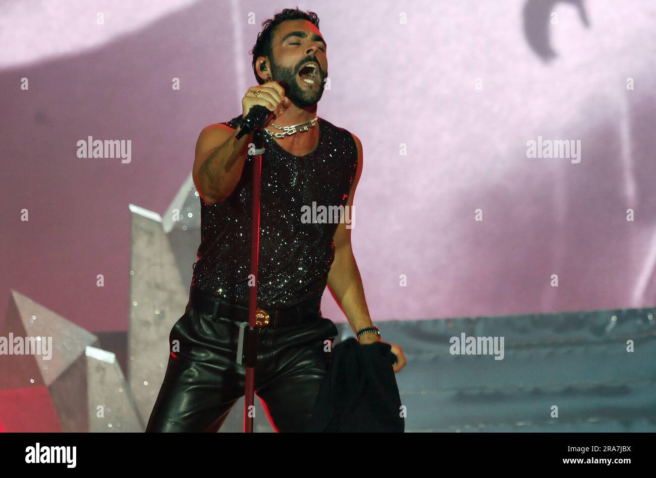 Bologna, Italy. 01st July, 2023. Italian singer Marco Mengoni ...