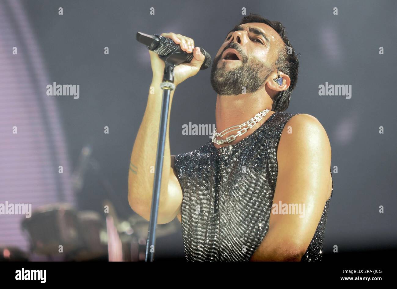Bologna, Italy. 01st July, 2023. Italian singer Marco Mengoni ...