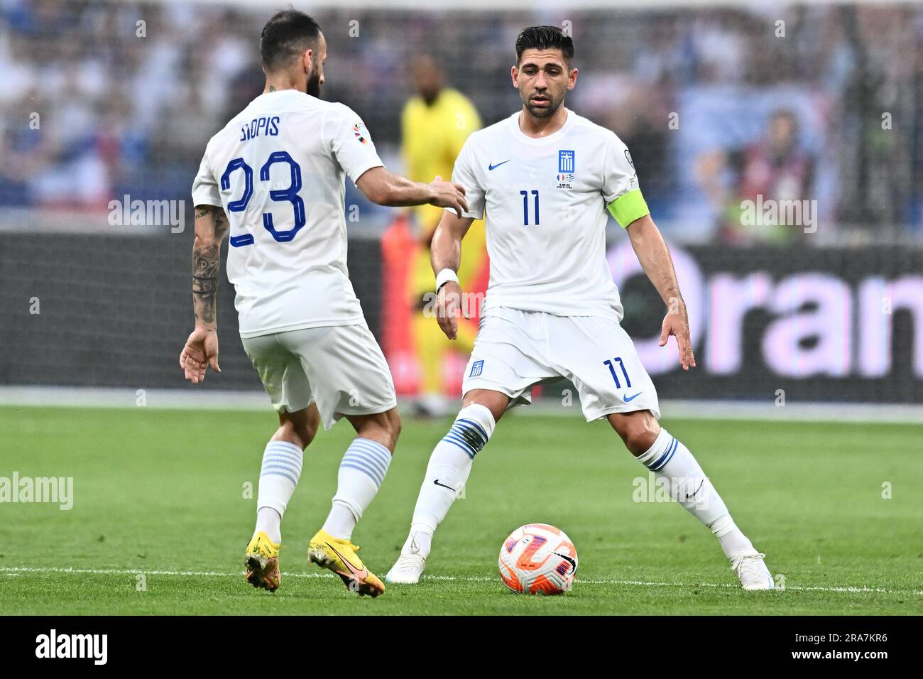 PARIS, FRANCE - JUNE 19: Manolis Siopis, Tasos Bakasetas of Greece ...