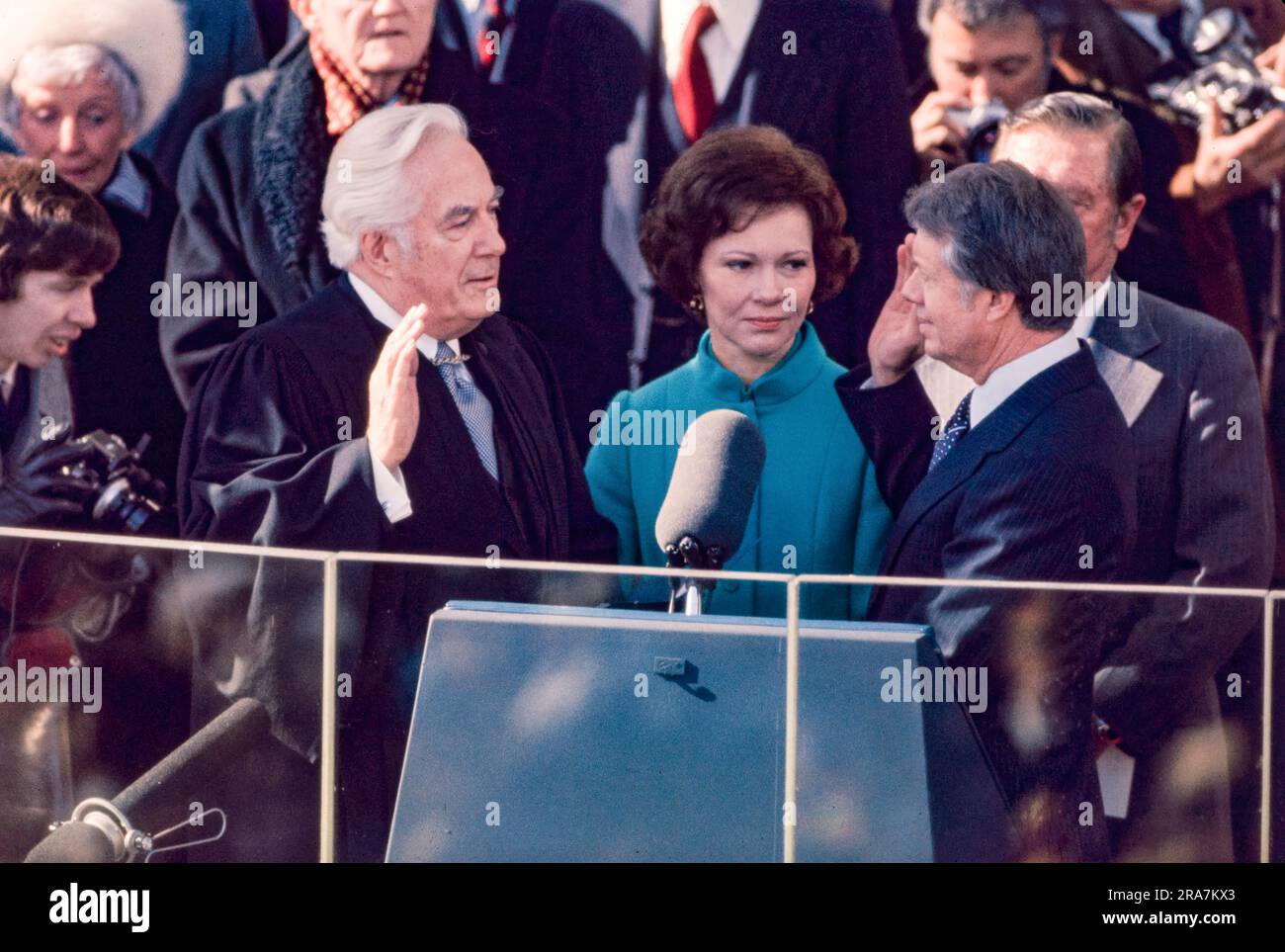Jimmy Carter is sworn in as 39th President of the United States by ...