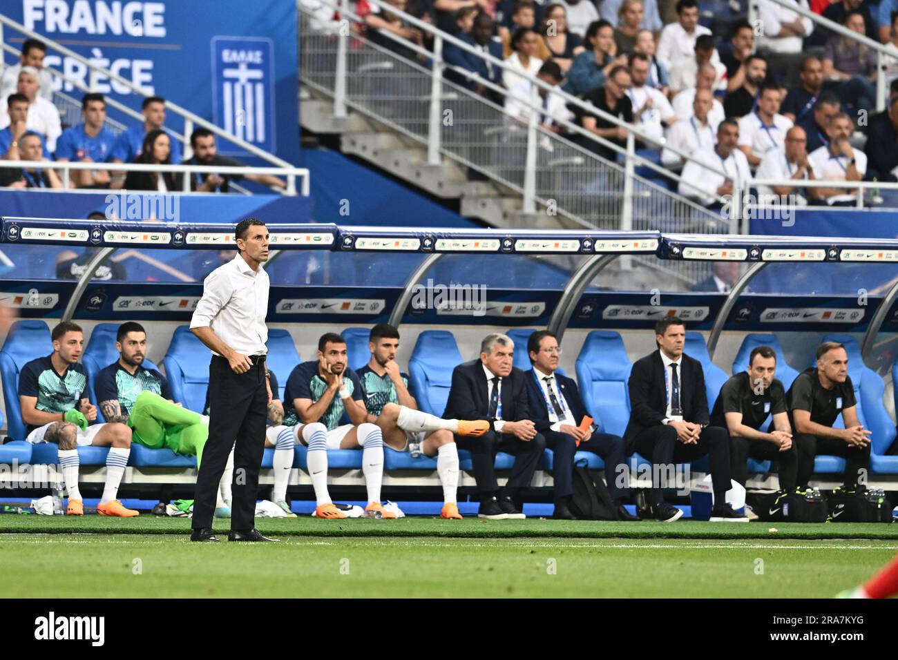 PARIS, FRANCE - JUNE 19: head coach Gus Poyet of Greece during the UEFA ...