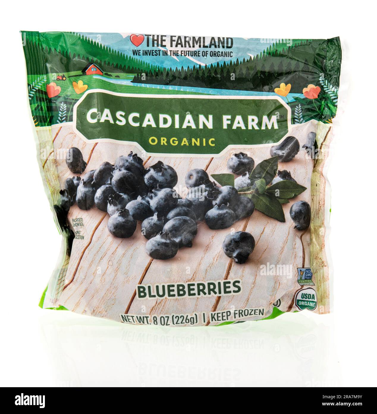 Winneconne, WI - 25 June 2023: A package of Cascadian farm frozen ...