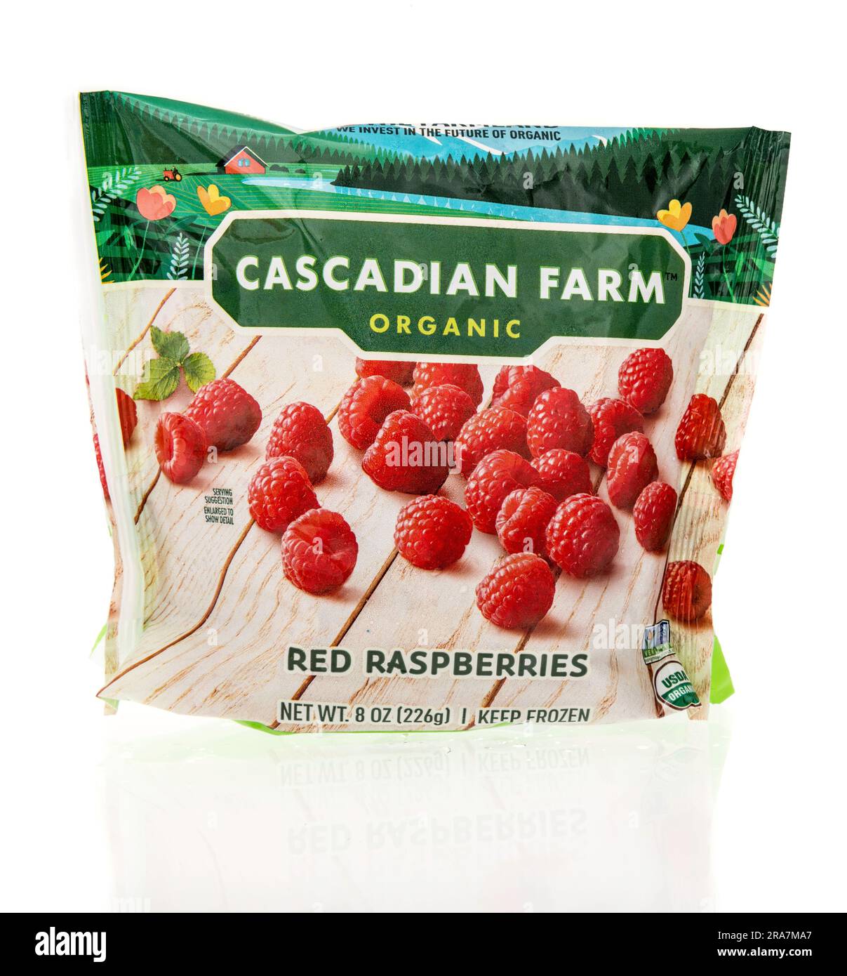 Winneconne, WI - 25 June 2023: A package of Cascadian farm frozen ...