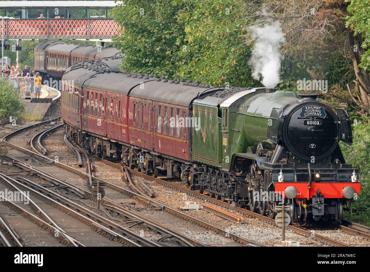 Flying Scotsman going through St Denys station, Southampton, Hampshire ...