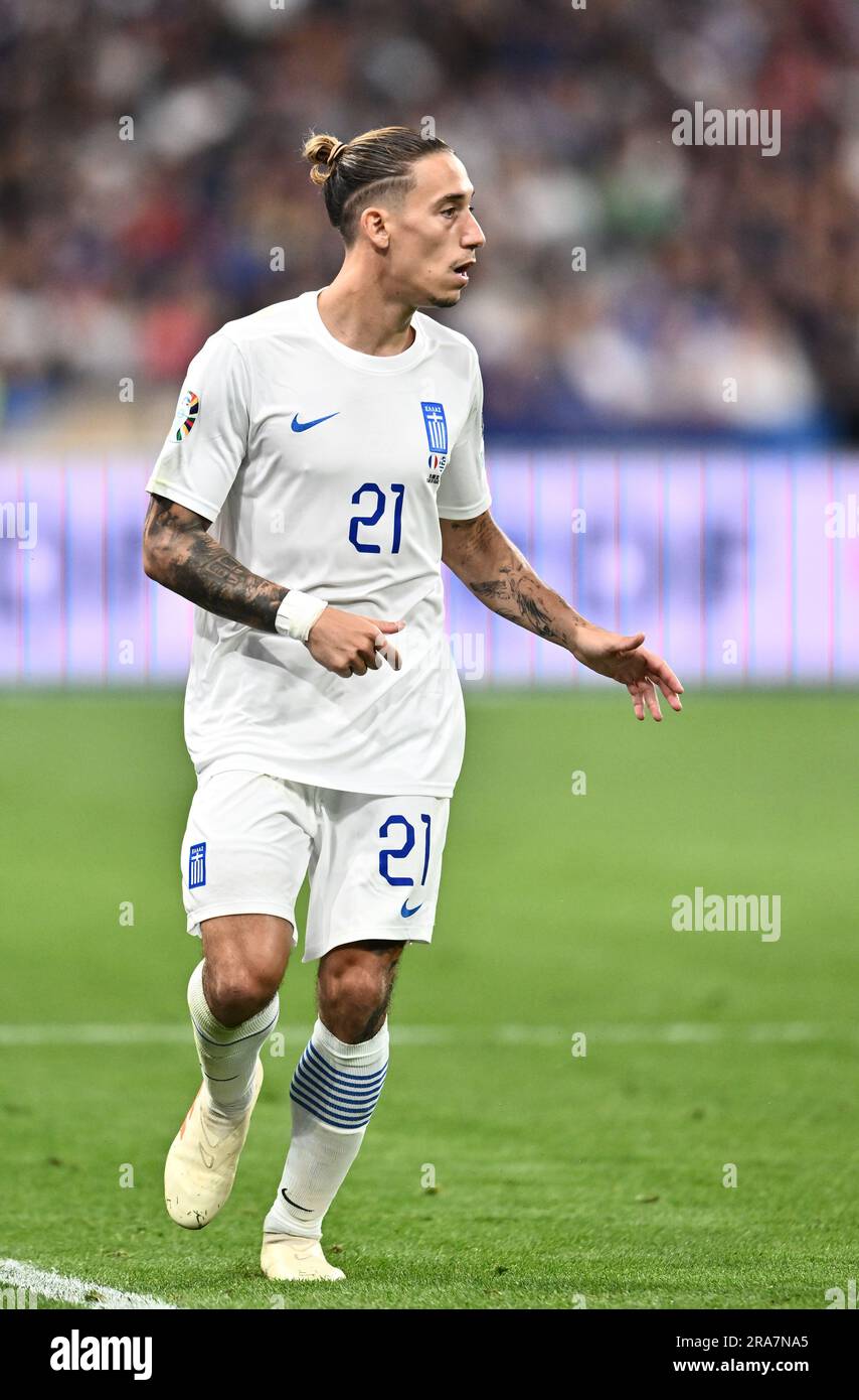 PARIS, FRANCE - JUNE 19: Kostas Tsimikas of Greece during the UEFA EURO ...