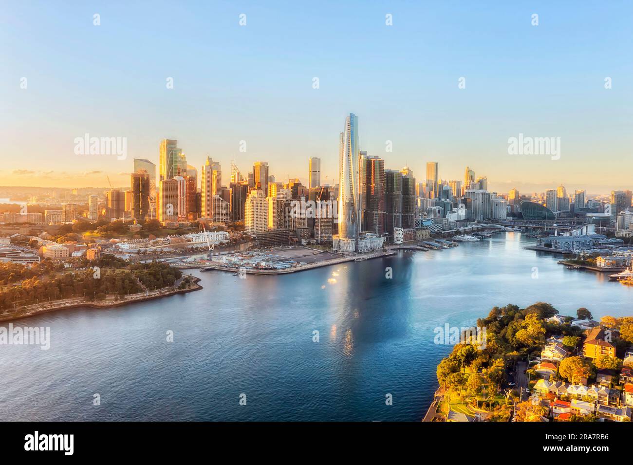 Barangaroo modern urban towers on Sydney city harbour waterfront in ...