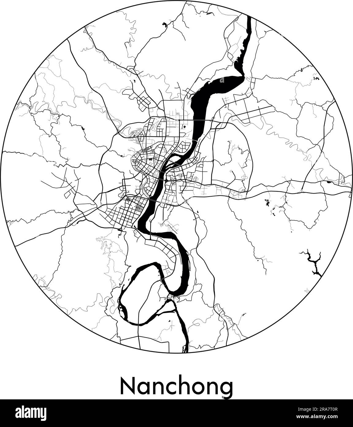 City Map Nanchong China Asia vector illustration black white Stock Vector Image & Art - Alamy