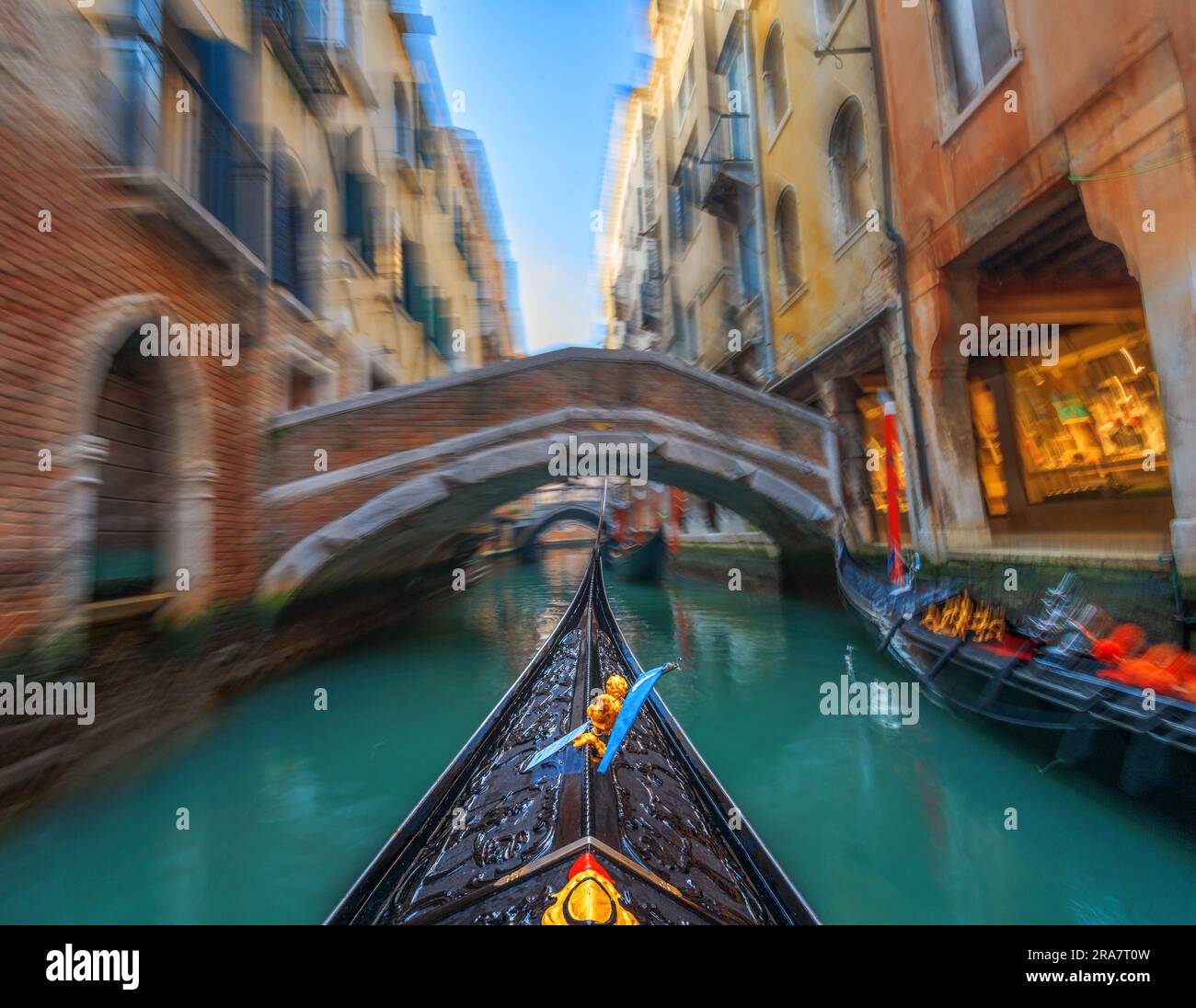 Venice, Italy from a fast moving gondola with motion blur Stock Photo ...