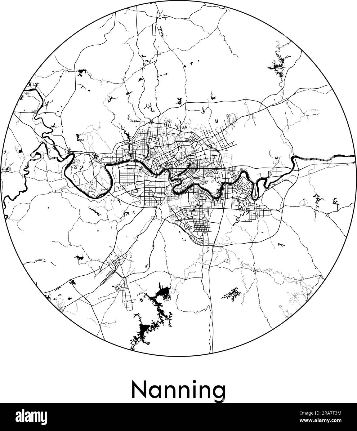 City Map Nanning China Asia vector illustration black white Stock Vector Image & Art - Alamy