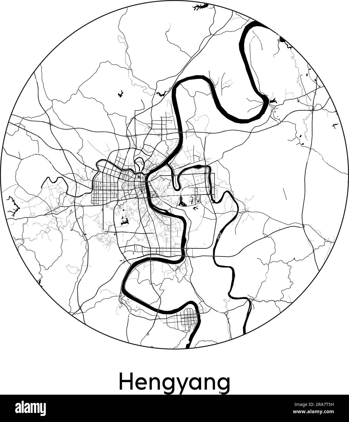 City Map Hengyang China Asia vector illustration black white Stock Vector Image & Art - Alamy
