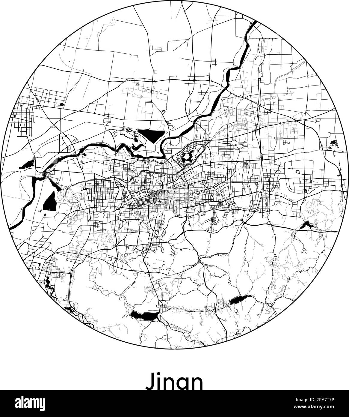 City Map Jinan China Asia vector illustration black white Stock Vector Image & Art - Alamy