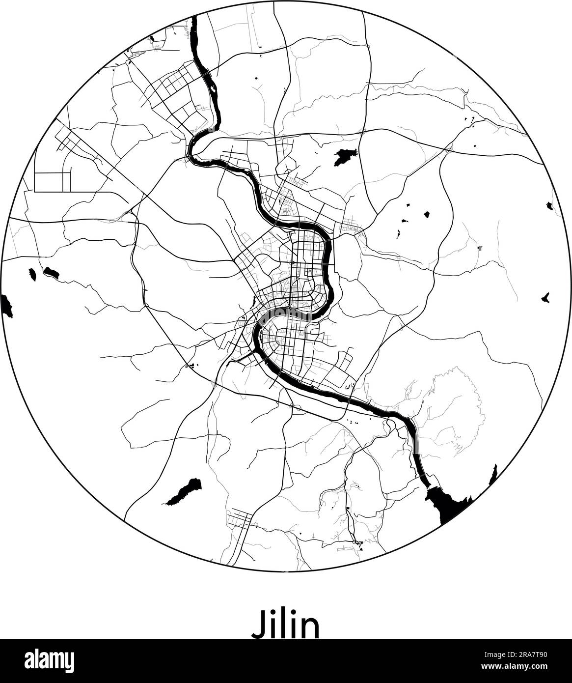 City Map Jilin China Asia vector illustration black white Stock Vector Image & Art - Alamy