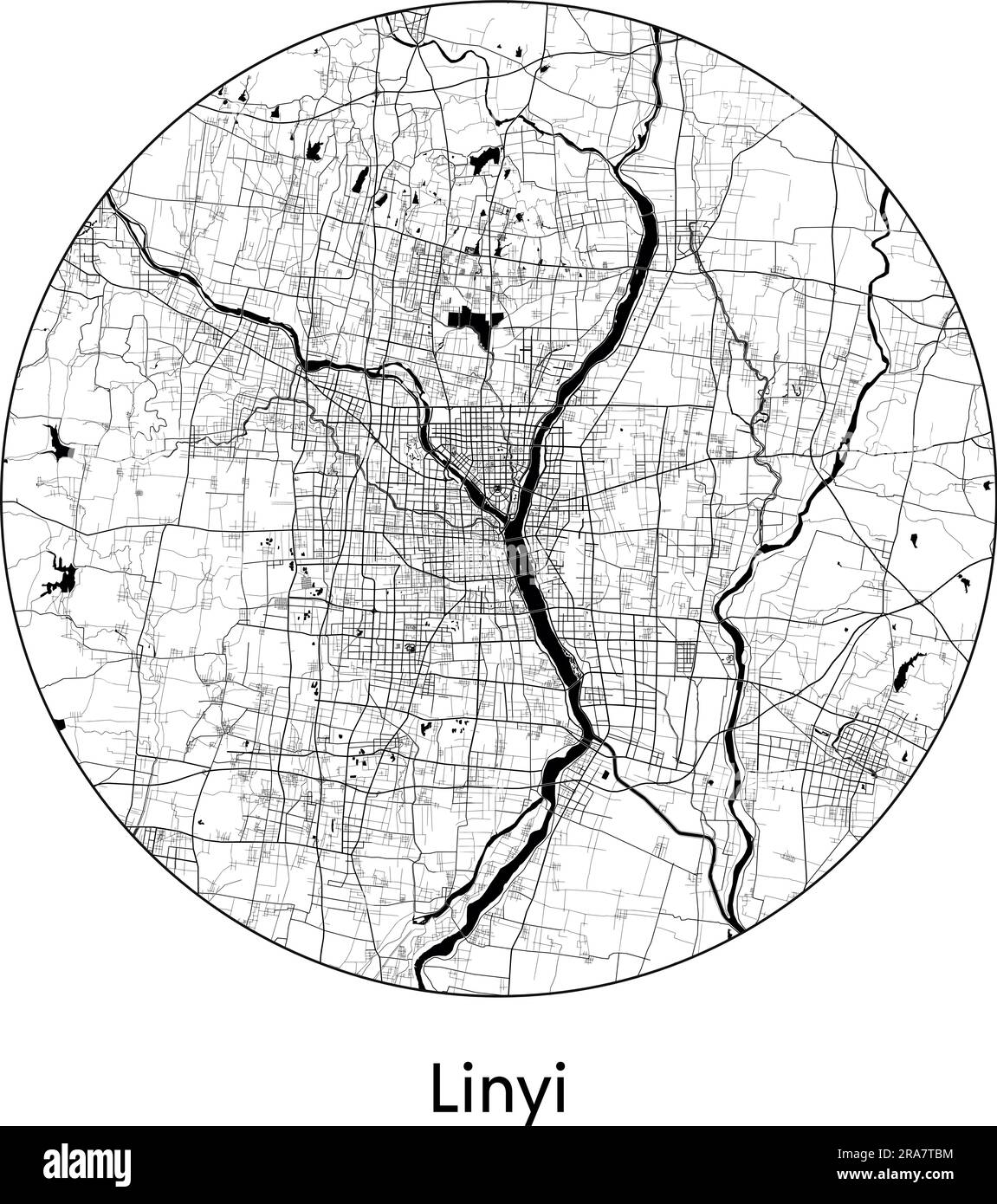 City Map Linyi China Asia vector illustration black white Stock Vector Image & Art - Alamy