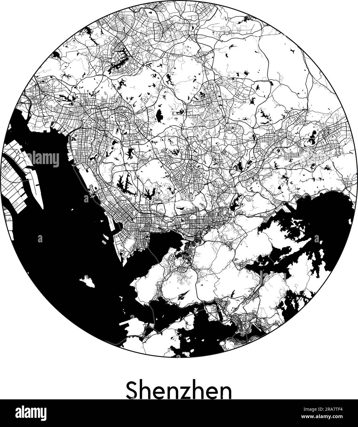 City Map Shenzhen China Asia vector illustration black white Stock Vector Image & Art - Alamy