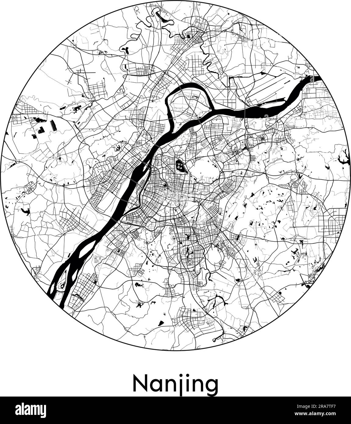 City Map Nanjing China Asia vector illustration black white Stock Vector Image & Art - Alamy