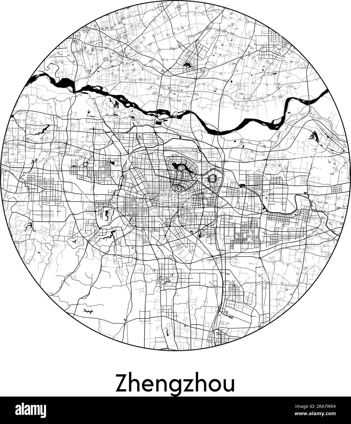 City Map Zhengzhou China Asia vector illustration black white Stock Vector Image & Art - Alamy