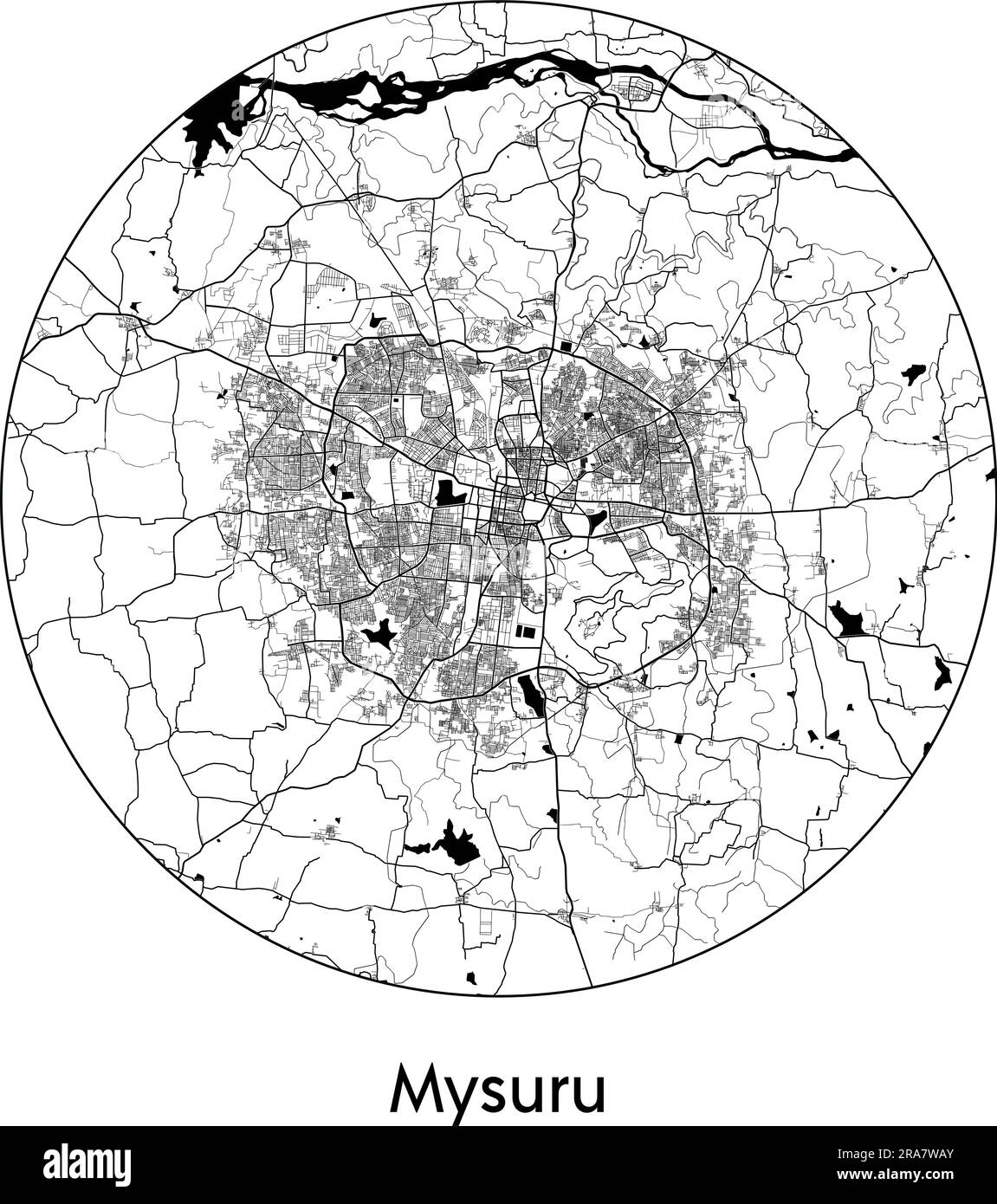 Mysuru map Black and White Stock Photos & Images - Alamy