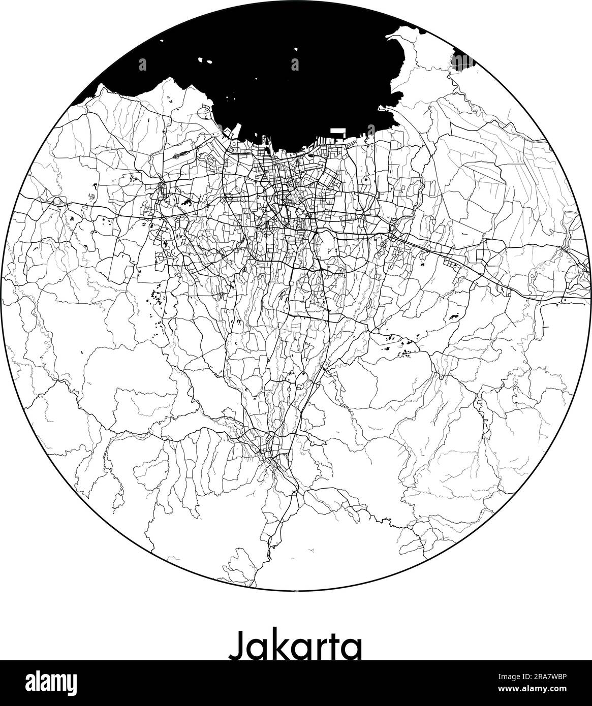 Jakarta map vector Stock Vector Images - Alamy