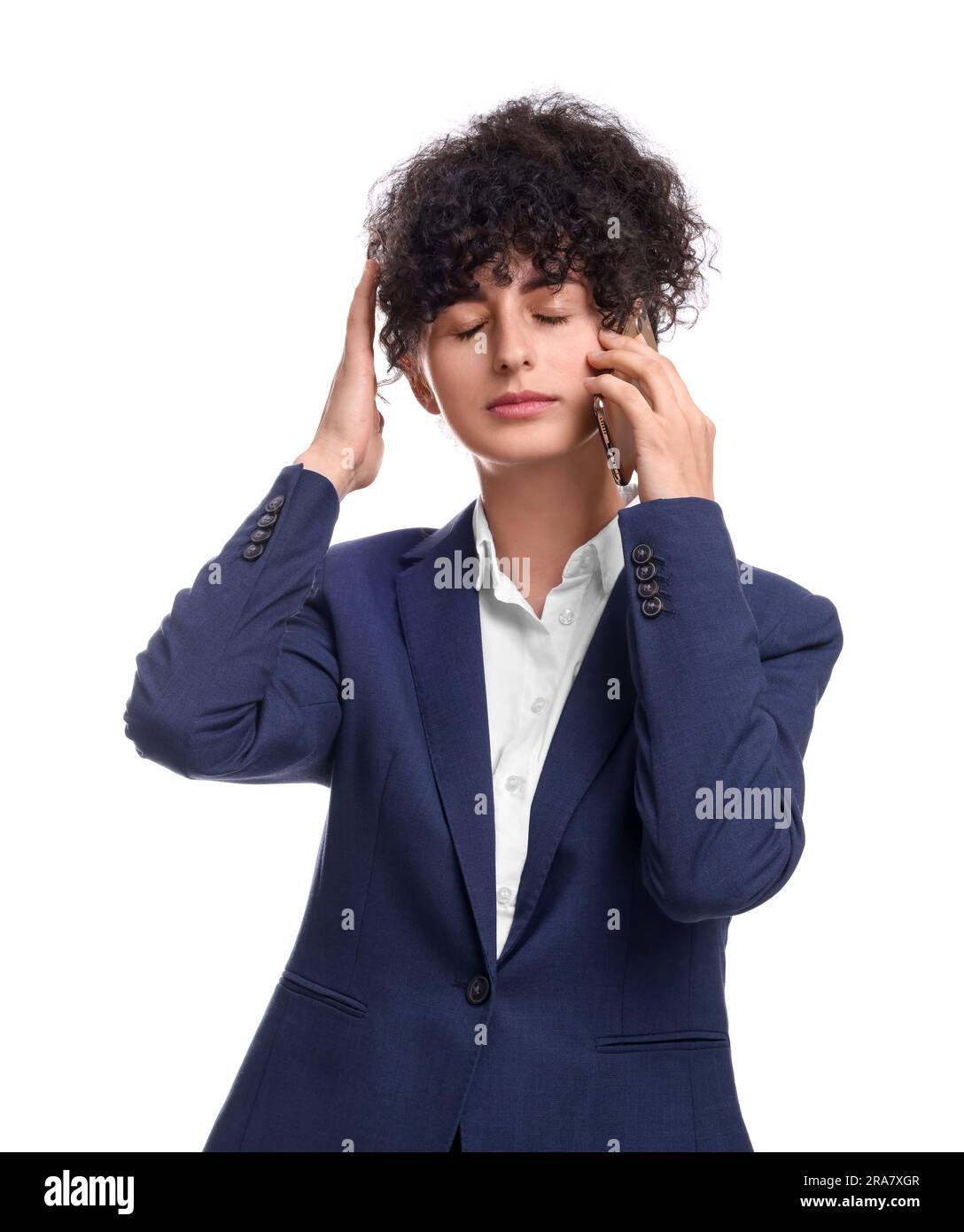 Businesswoman in suit talking hi-res stock photography and images - Alamy