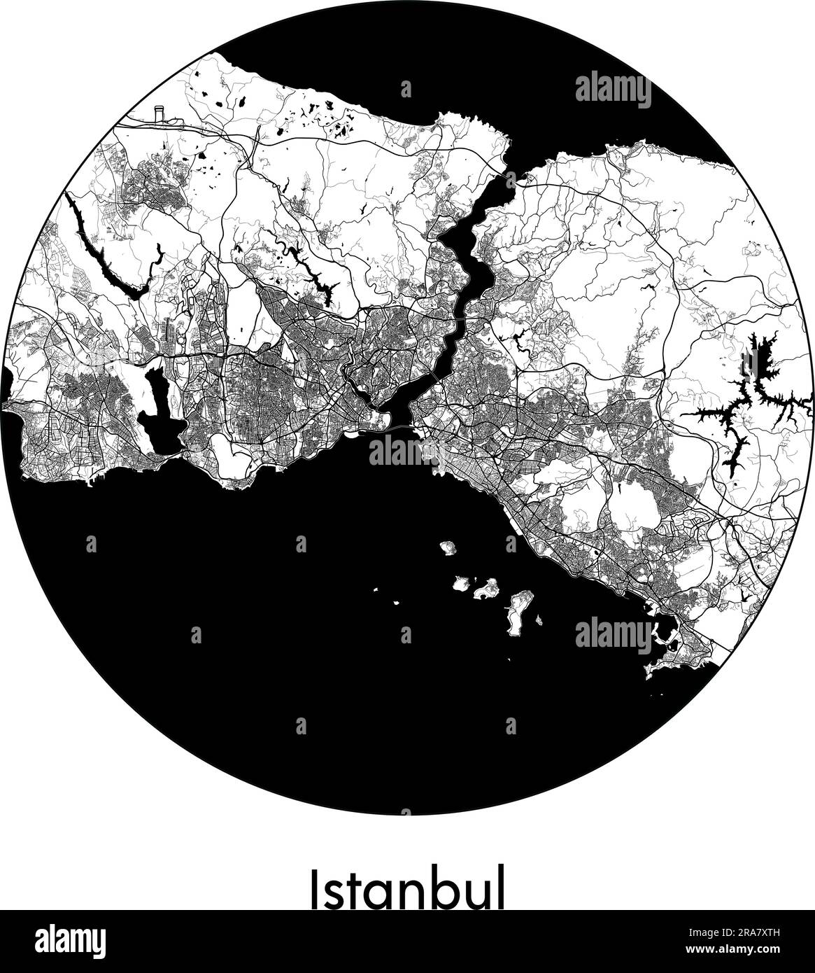 City Map Istanbul Turkey Europe vector illustration black white Stock ...