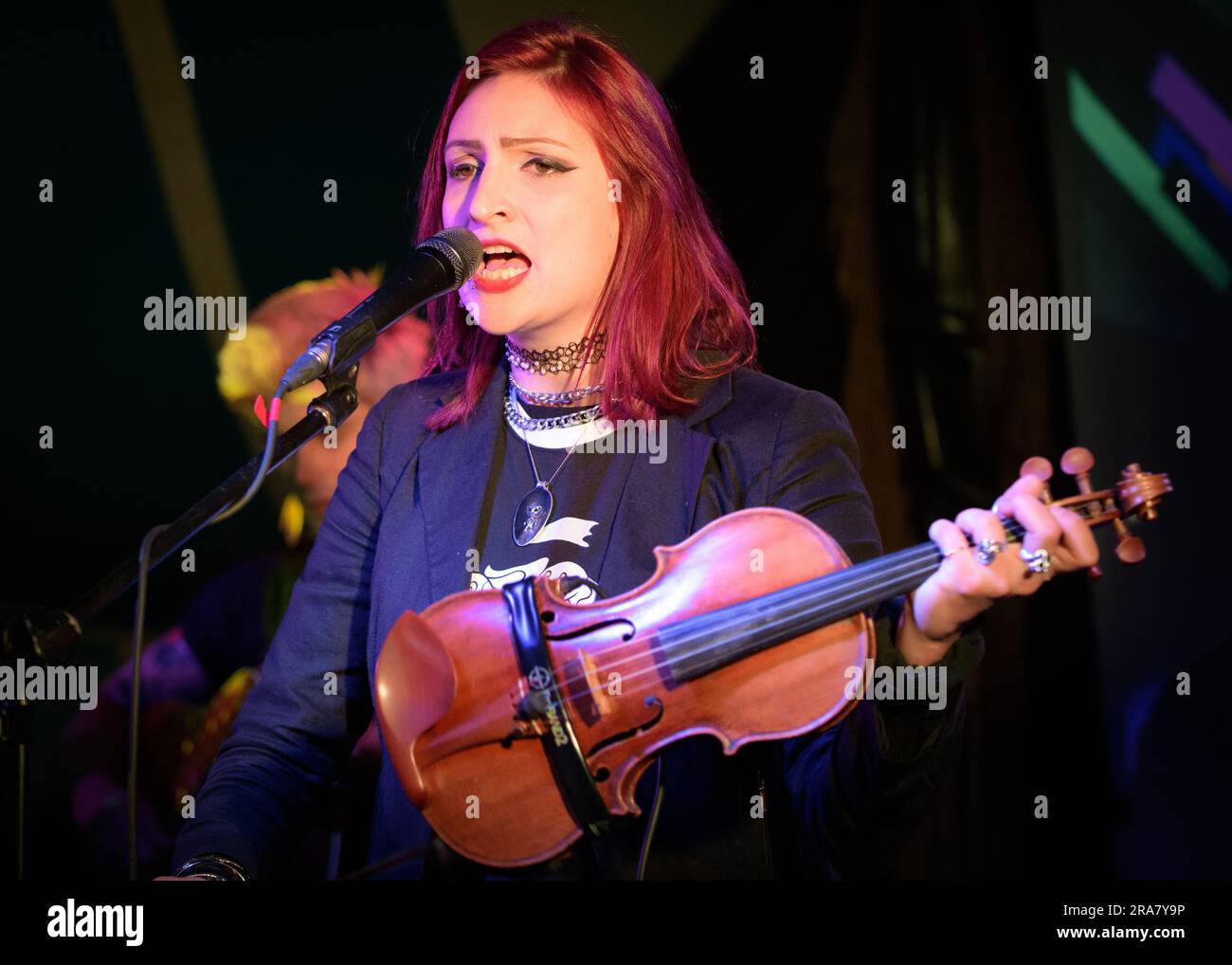 Sabine Hay, Derbyshire UK. 01 July 2023. Exile Music Festival. Caption ...