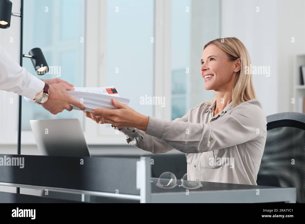 Happy colleague hi-res stock photography and images - Alamy
