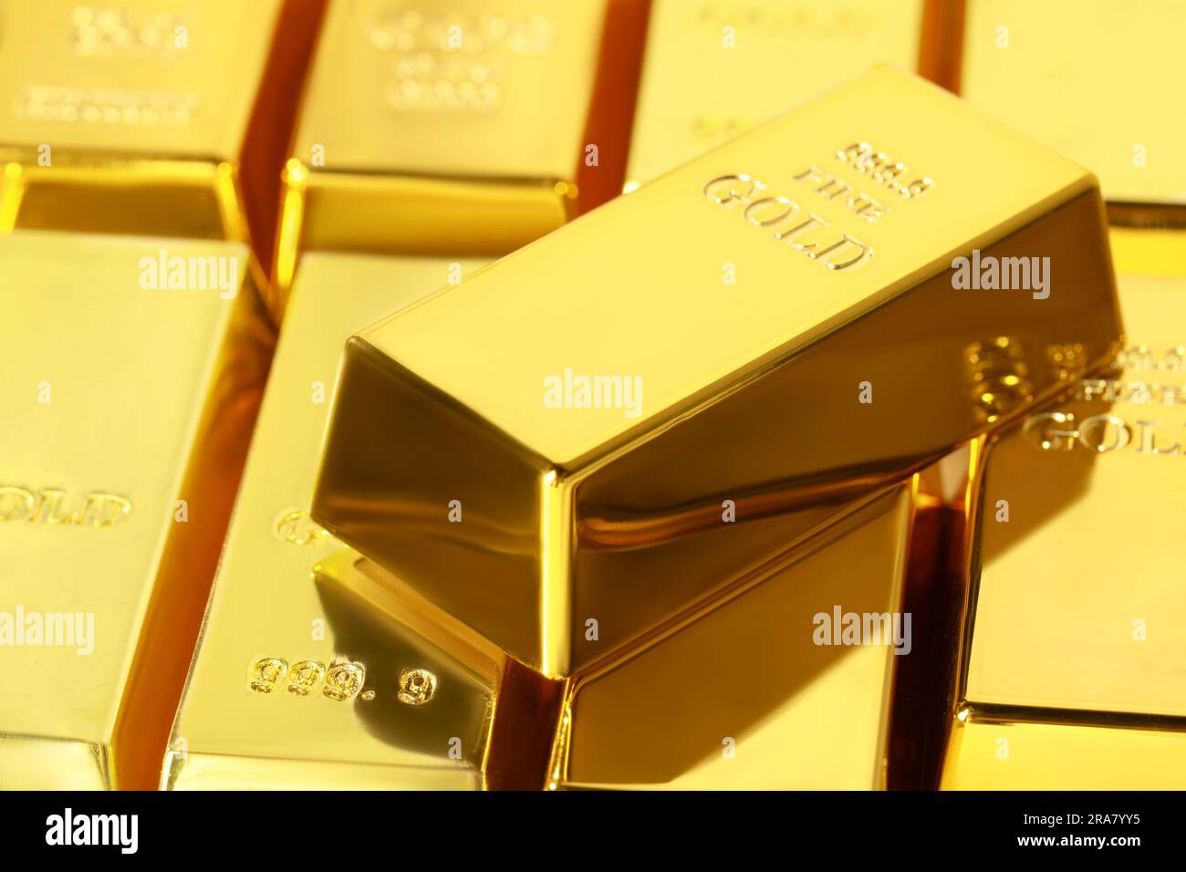 Many shiny gold bars as background, closeup Stock Photo - Alamy