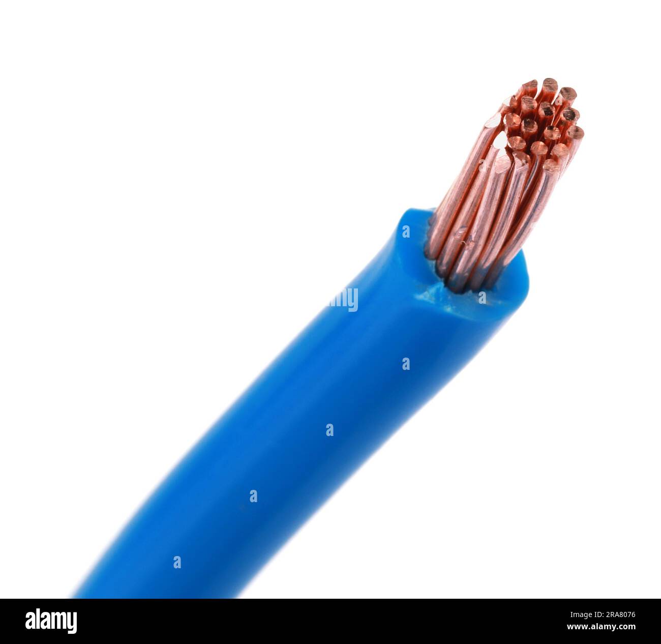 One new electrical wire isolated on white Stock Photo - Alamy