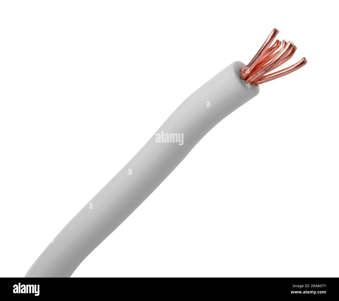 One new electrical wire isolated on white Stock Photo - Alamy