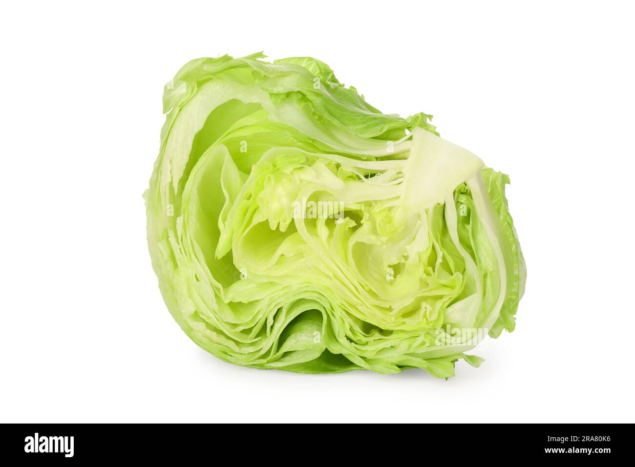 Half of fresh green iceberg lettuce isolated on white Stock Photo - Alamy