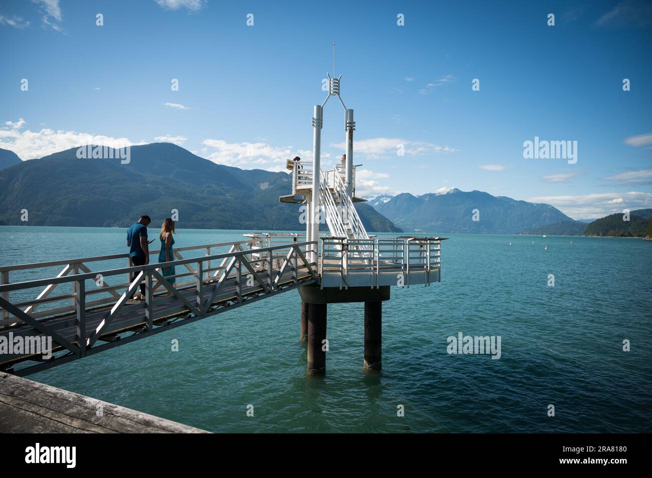 Tourists at Porteau Cove Provincial Park, along Howe Sound, near ...