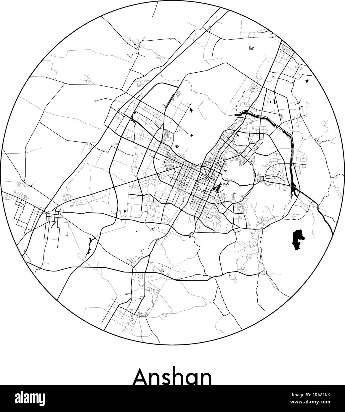 City Map Anshan China Asia vector illustration black white Stock Vector Image & Art - Alamy