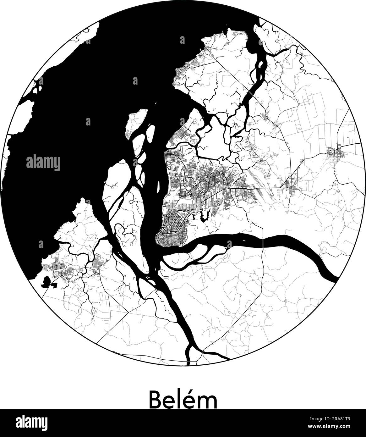 City Map Belem Brazil South America vector illustration black white ...